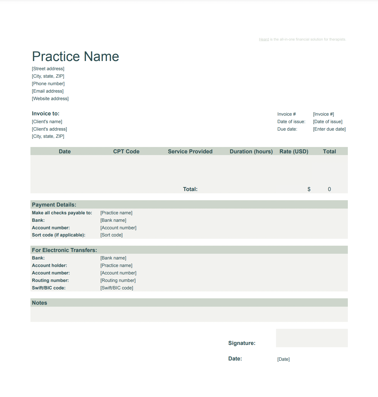 How to Create an Invoice for Your Therapy Practice | Heard